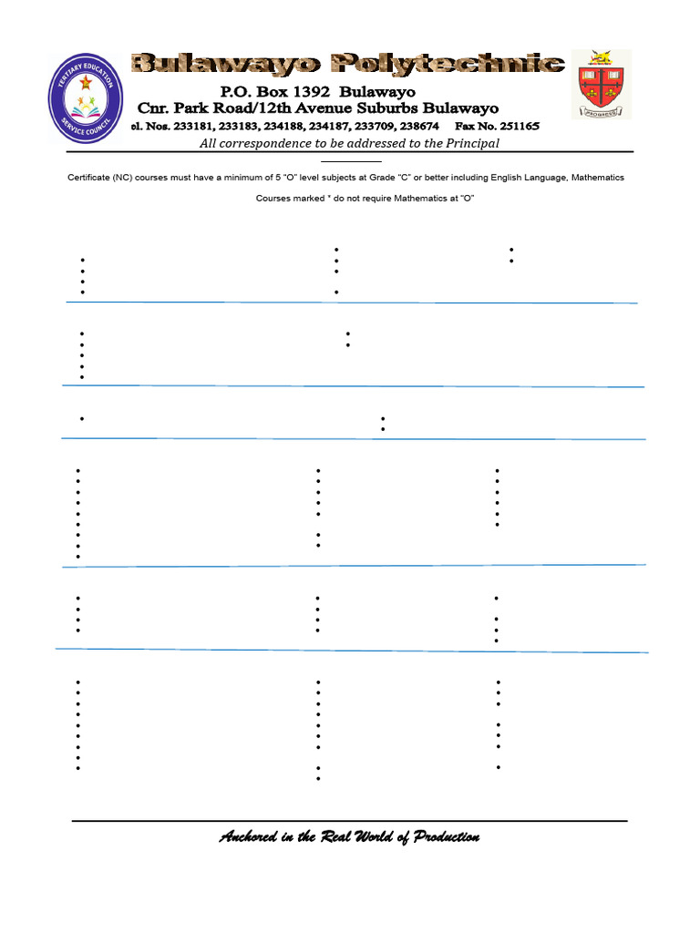 2025 Advert Bulawayo Polytechnic Final PDF 1 | PDF
