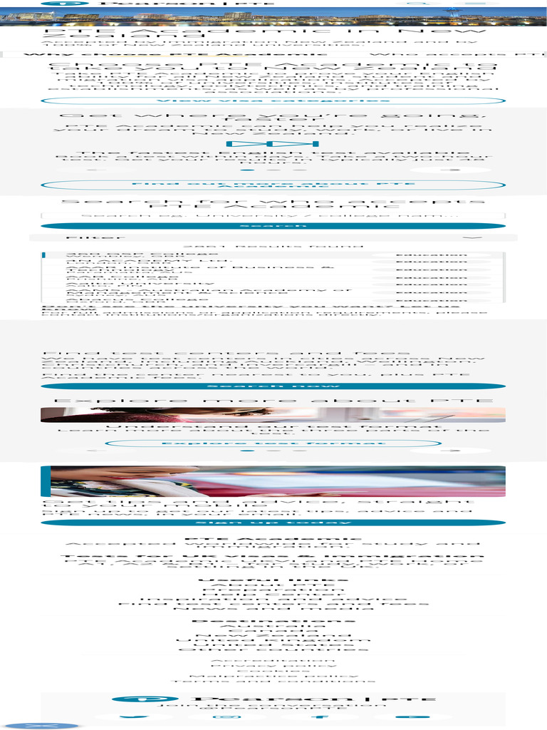 PTE Academic For New Zealand Pearson PTE | PDF