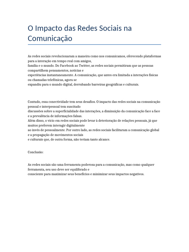 Impacto Redes Sociais | PDF | Política | Ciências Sociais