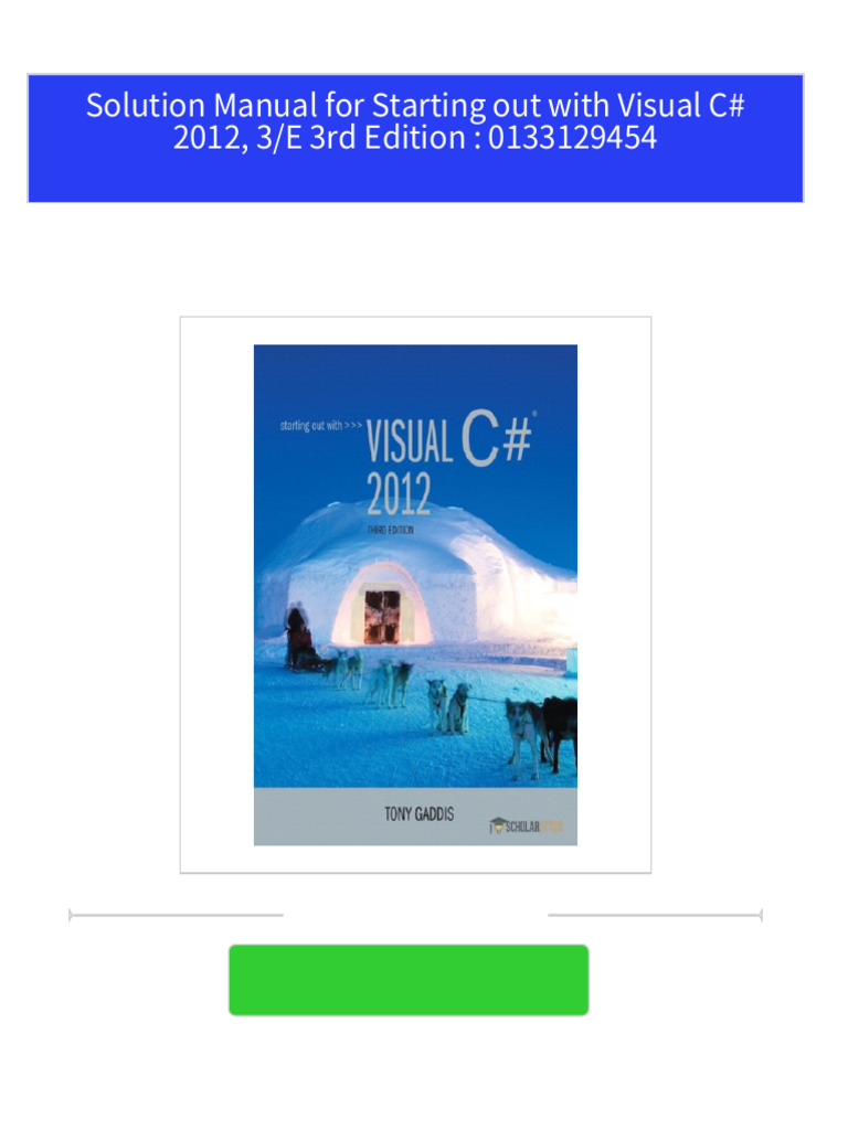 Visual C# 2012 Solution Manual Download | PDF | Computer Program ...