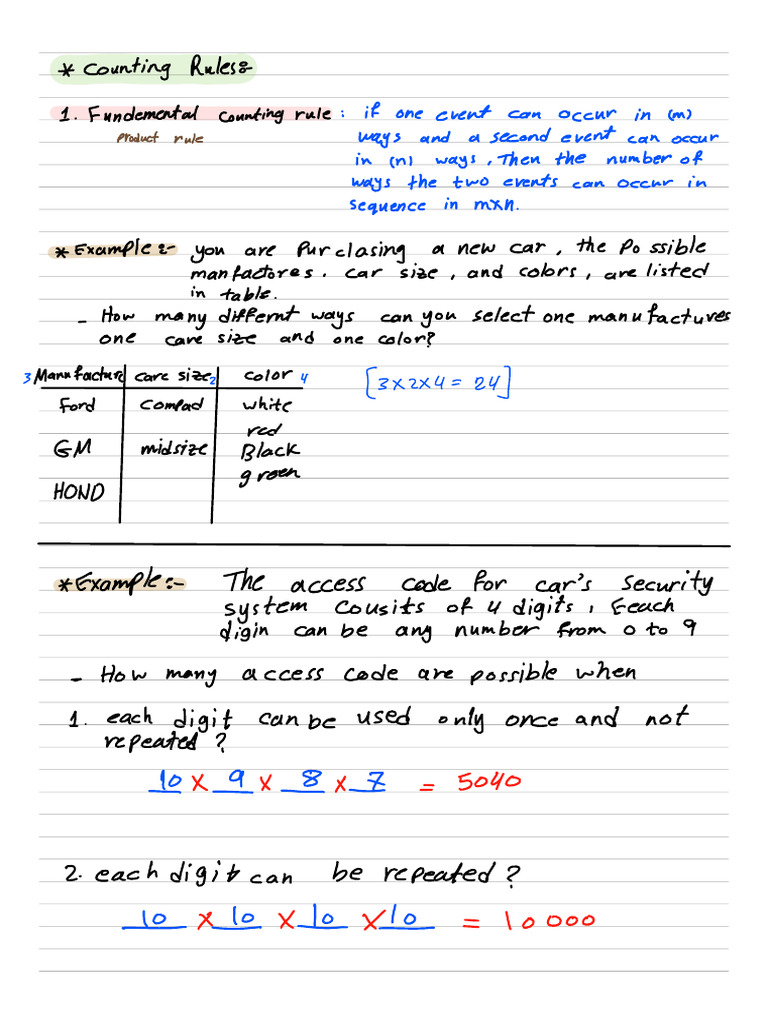 Counting Rules | PDF