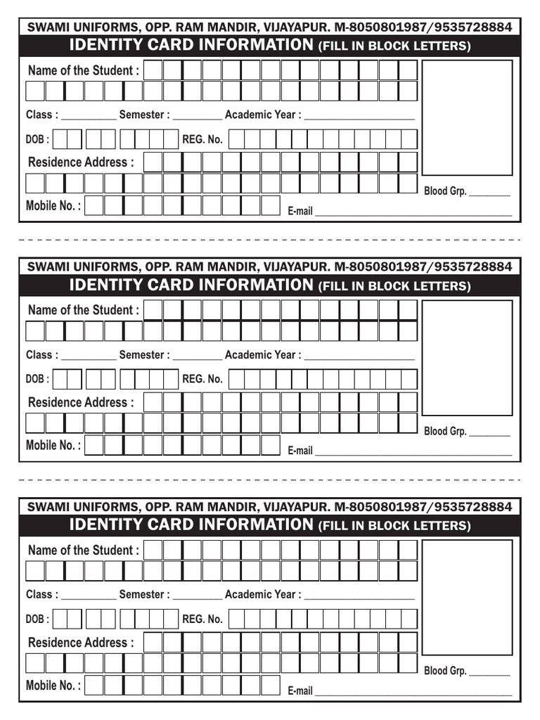 ID Form swami uniforms | PDF
