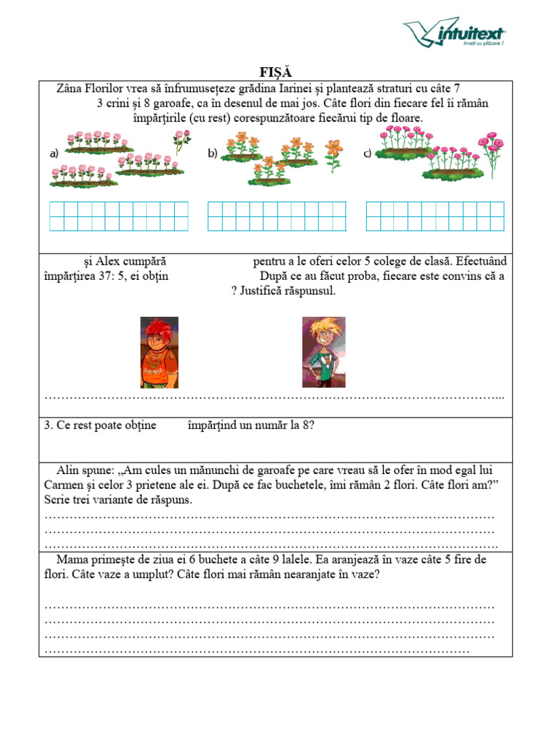 Fisa - Impartirea Cu Rest 0 - 100 | PDF
