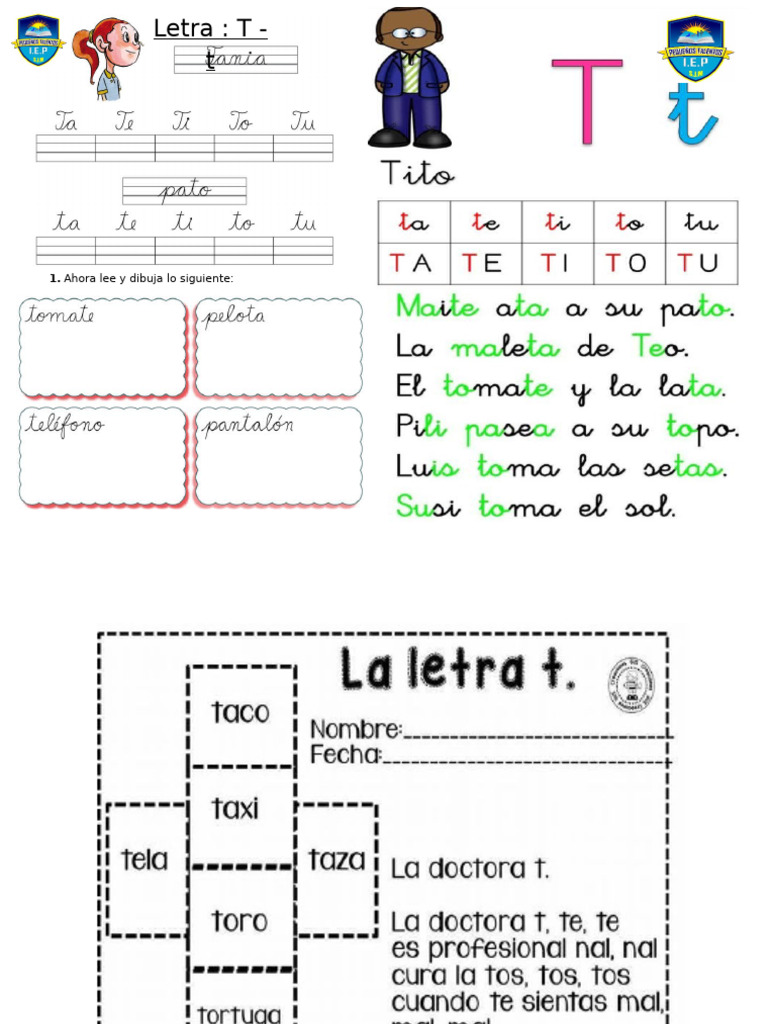 Fonema T para Primero de Primaria | PDF