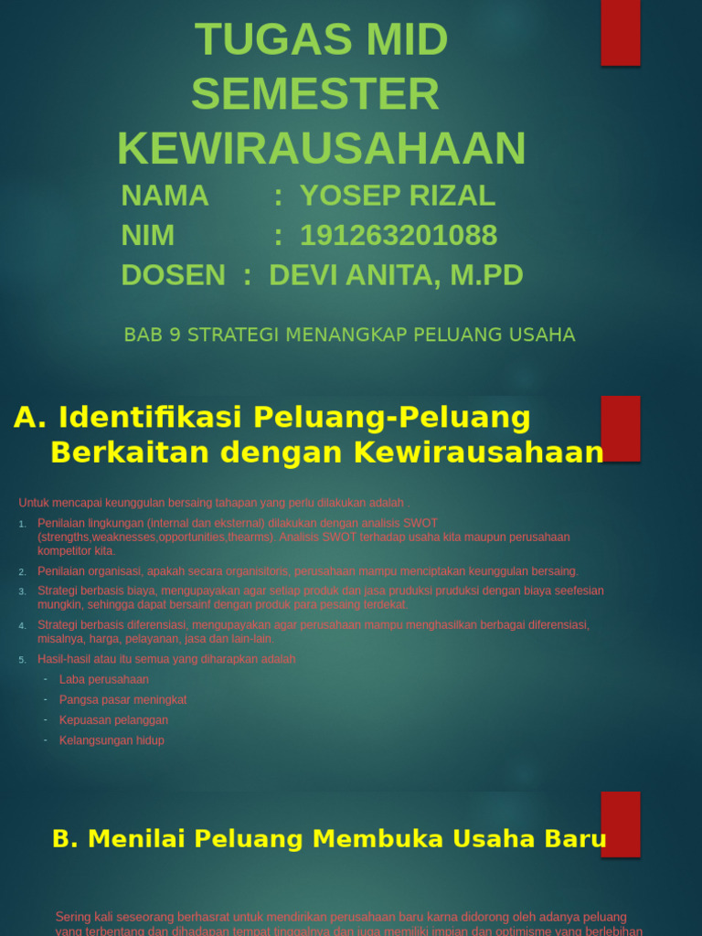 TUGAS MID SEMESTER KEWIRAUSAHAAN | PDF