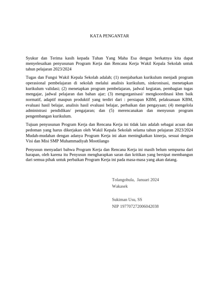 ProgramWakasek Sukiman | PDF