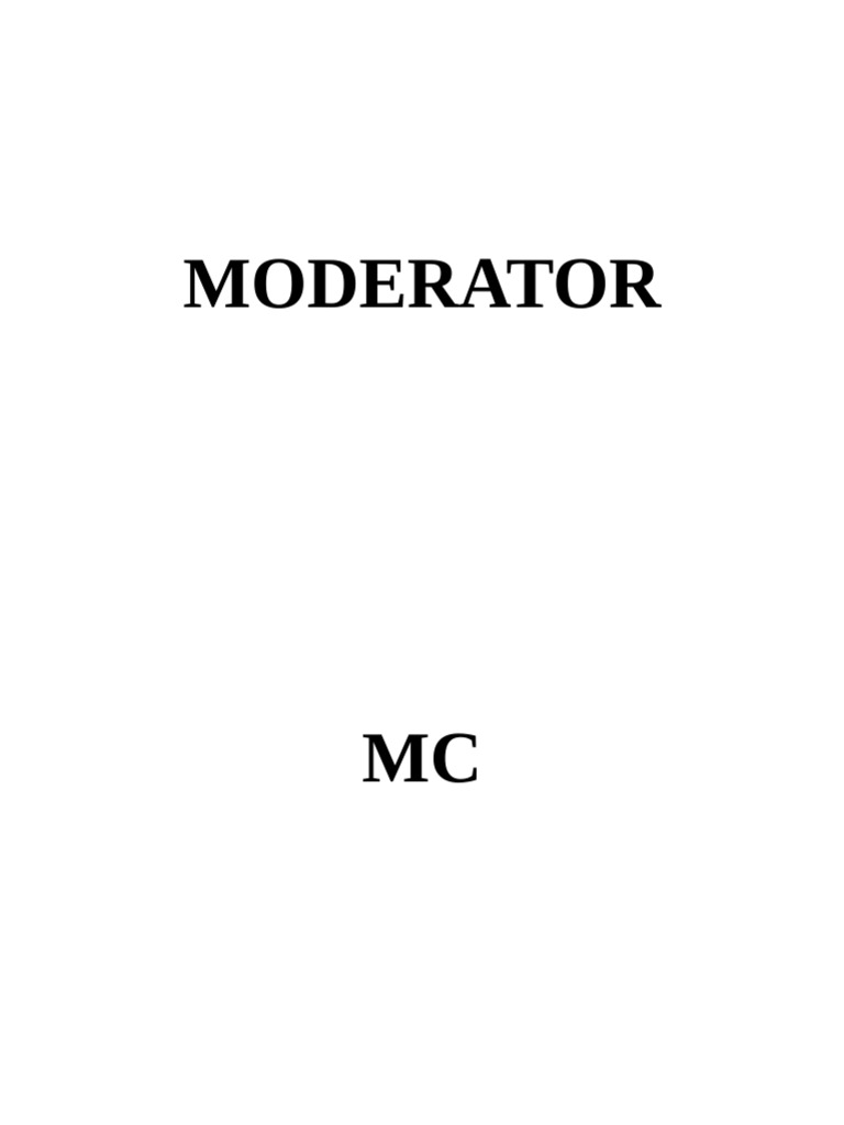 Moderator | PDF