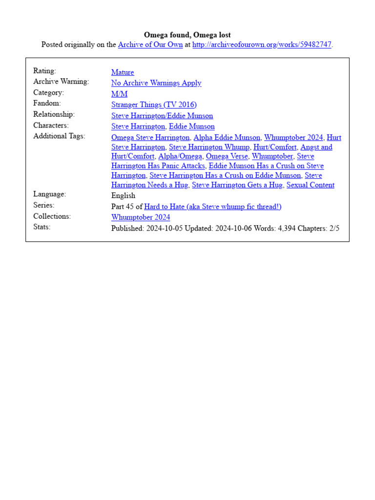 Omega Found Omega Lost | PDF