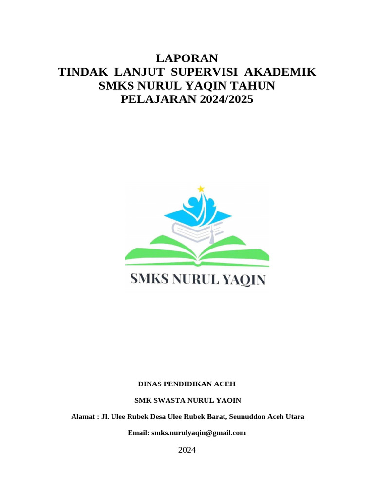 Laporan Tindak Lanjut Supervisi Akademik - 2024 | PDF