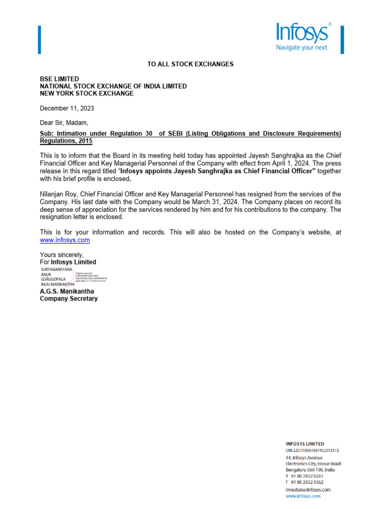 Intimation Regulation30 Sebi 11dec2023 | PDF