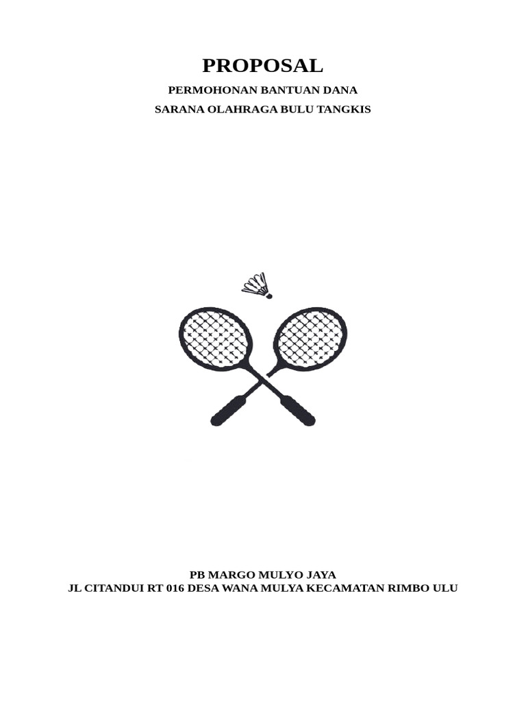 PROPOSAL BADMINTON | PDF