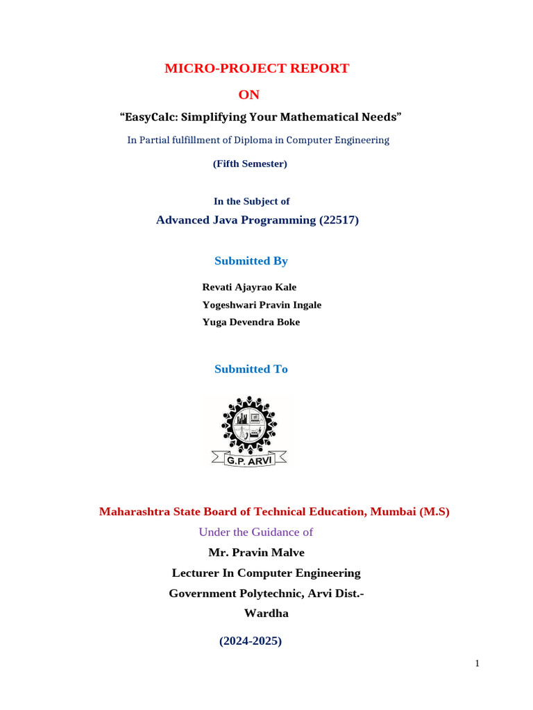 AJP Microproject | PDF