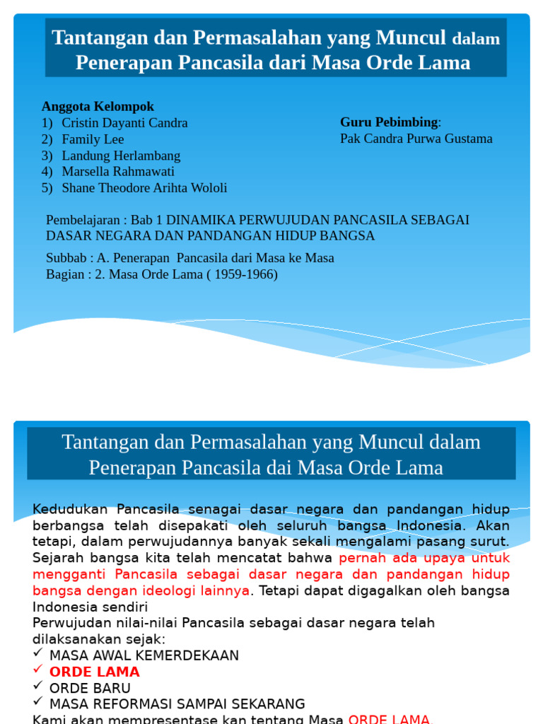 Masa Orde Lama | PDF