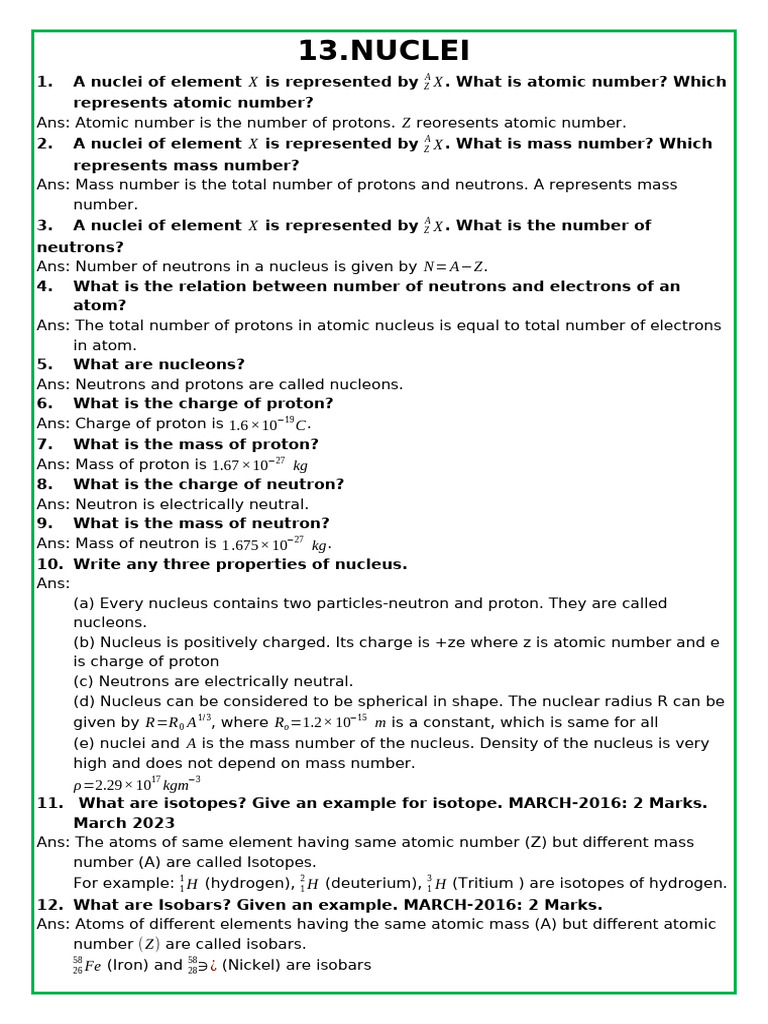 13 Nucleii | PDF