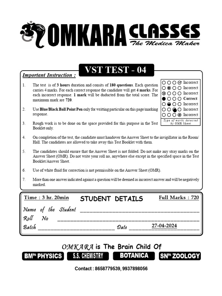 VST Test-04 (27-04-2023) - Question | PDF