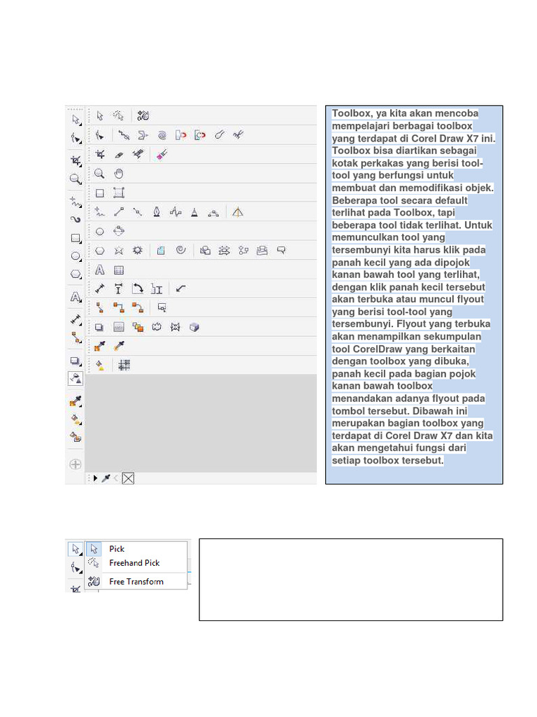 Fungsi Fungsi Toolbox Pada Corel Draw X7 | PDF