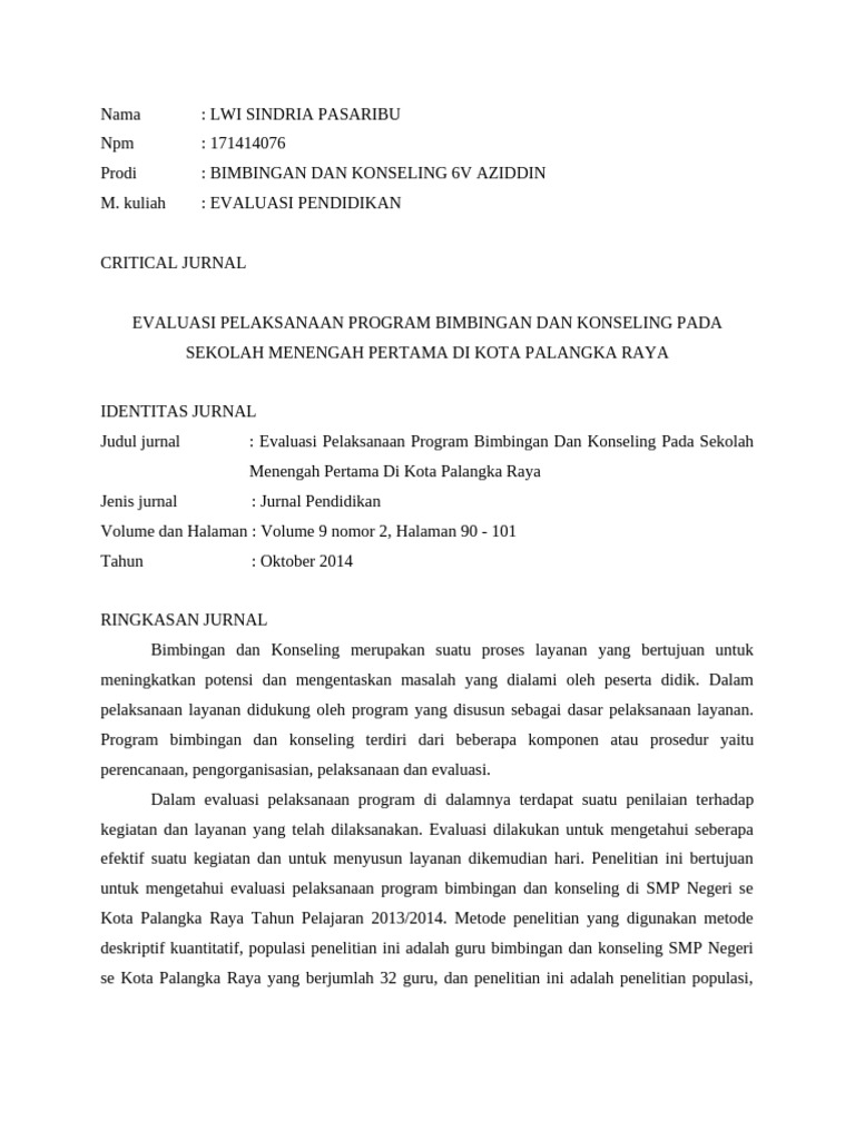 CJR Evaluasi | PDF