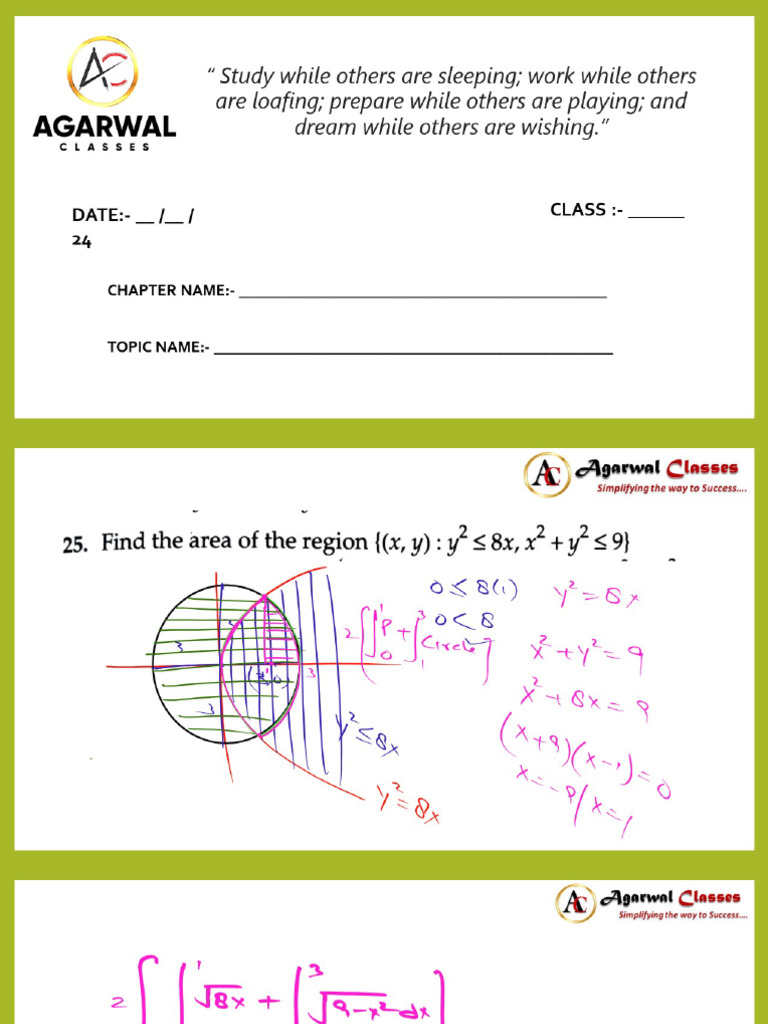 Some Important Questionson Area Under Curve | PDF
