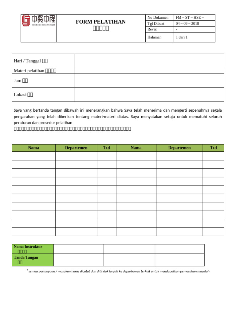 Absen Training Internal | PDF