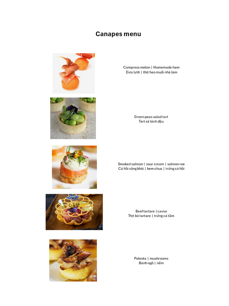 14.8 Canapes Menu | PDF