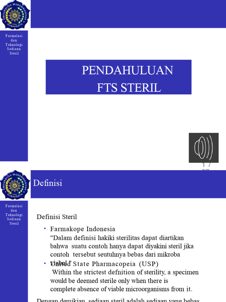 Pendahuluan FTS Steril 2020 Narasi | PDF