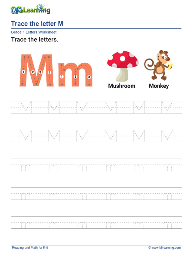 Grade 1 Trace Letter M | PDF