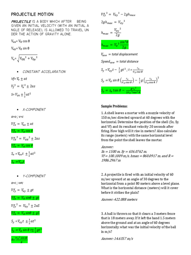 PROJECTILEMOTION (1) | PDF