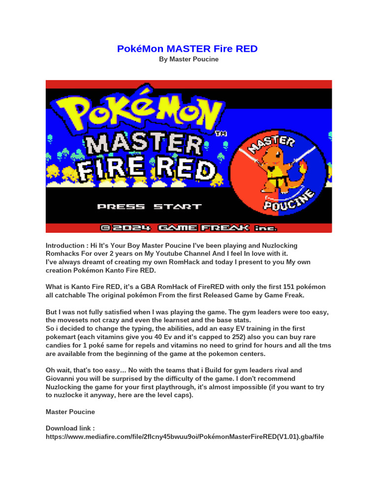 Documentation Master Fire RED | PDF