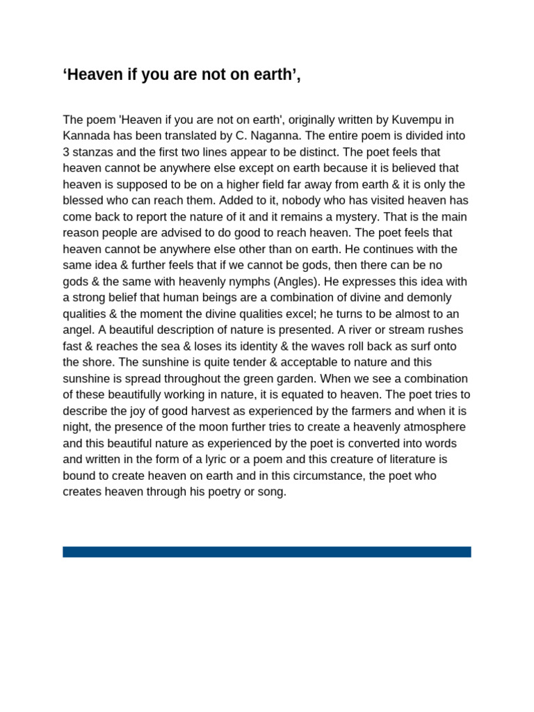 heaven Summary | PDF