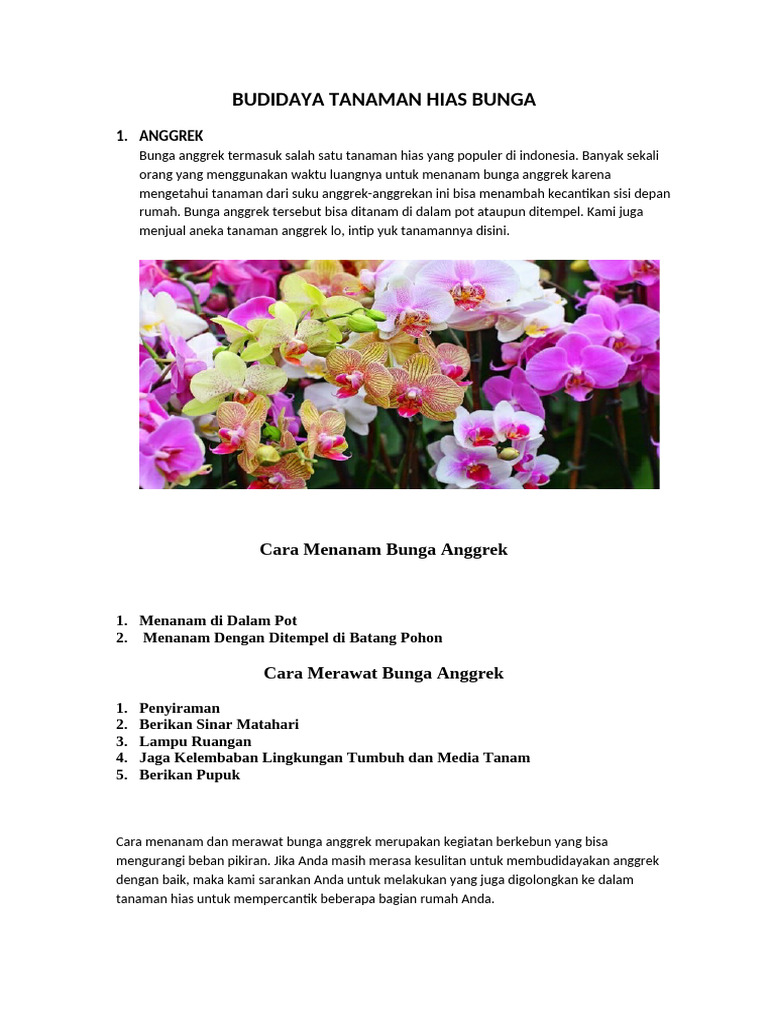 Budidaya Tanaman Hias Bunga. | PDF