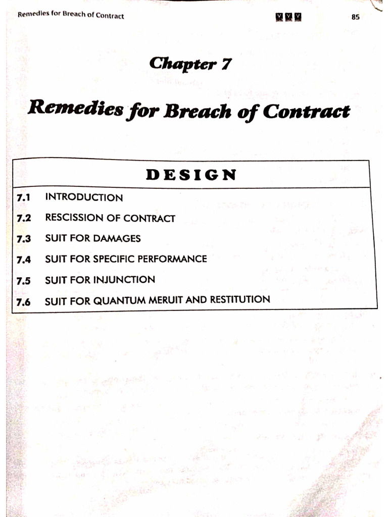 Remedies For Breach of Contract | PDF