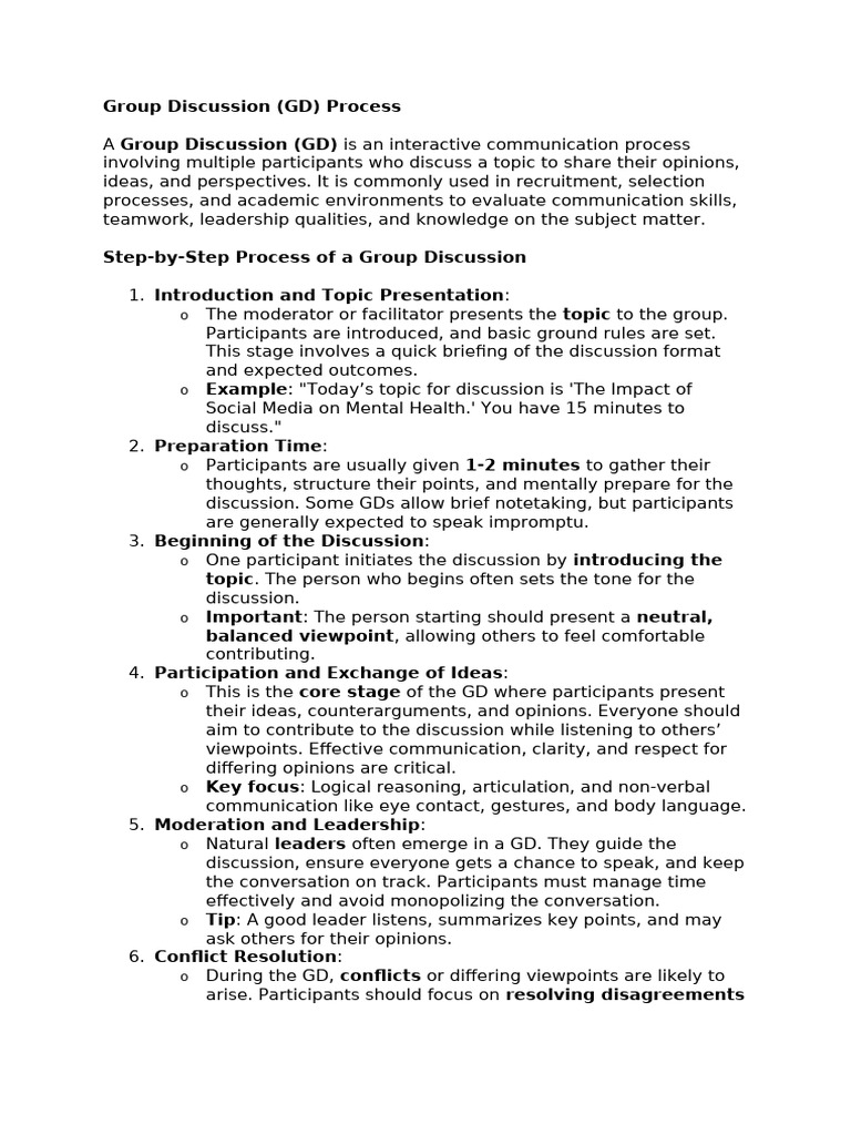 Group Discussion Professional Skills Week 3 | PDF