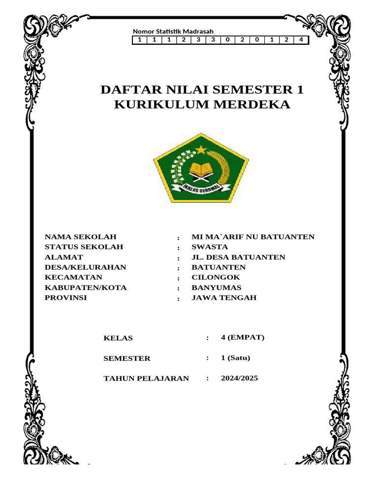 Daftar Nilai Kurikulum Merdeka Mimanuba Pdf