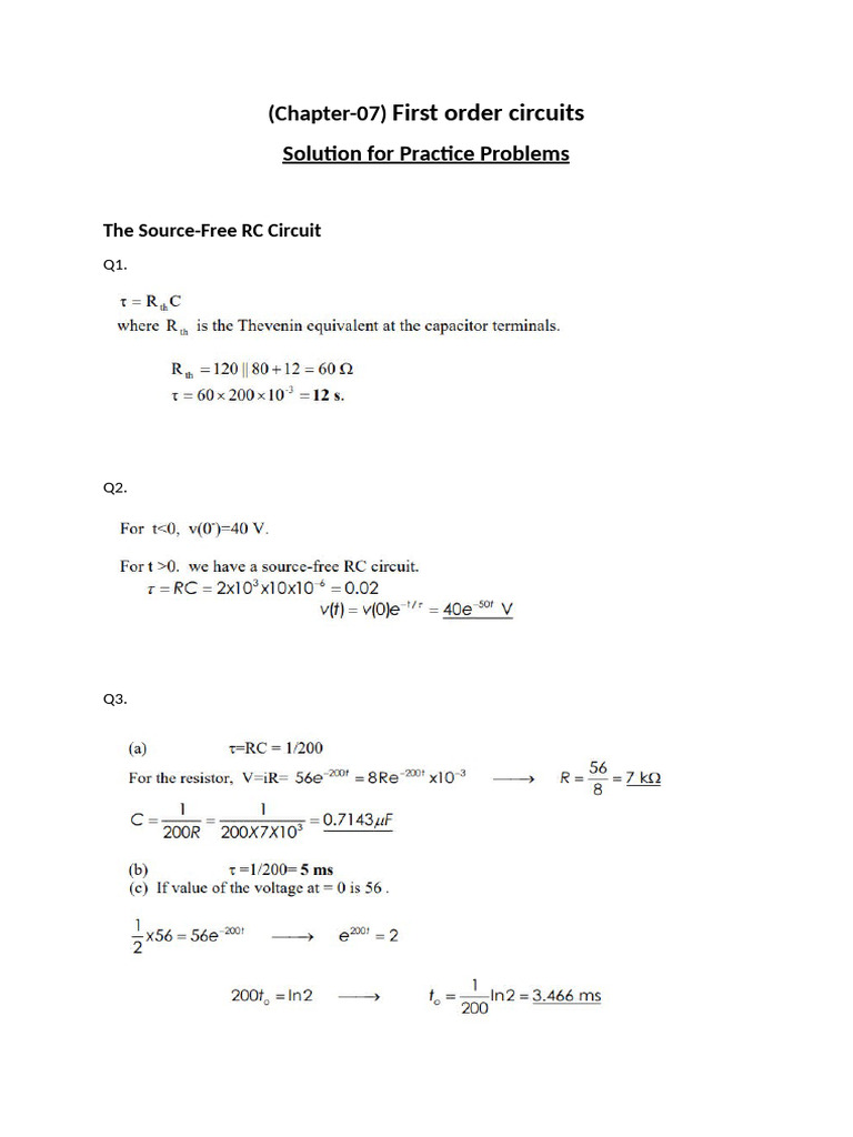 First Order Solution | PDF