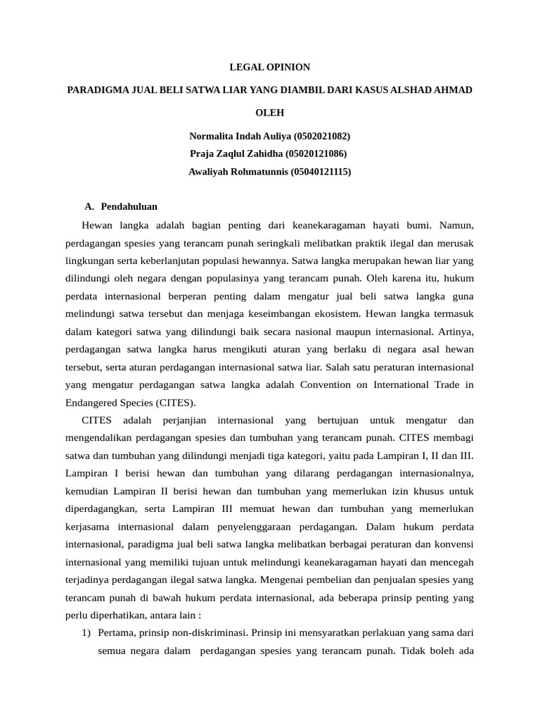 Legal Opinion Hukum Perdata Internasional | PDF | Ilmu Sosial | Sains ...