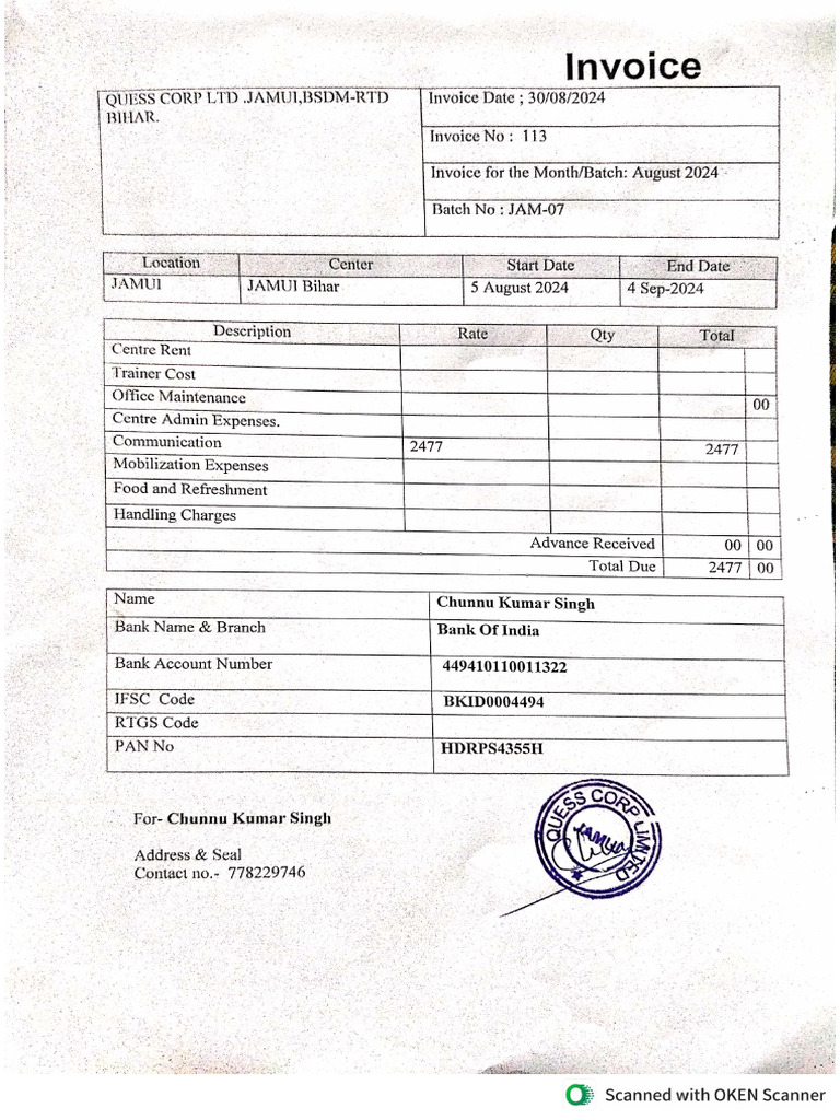 Internet Invoice August | PDF