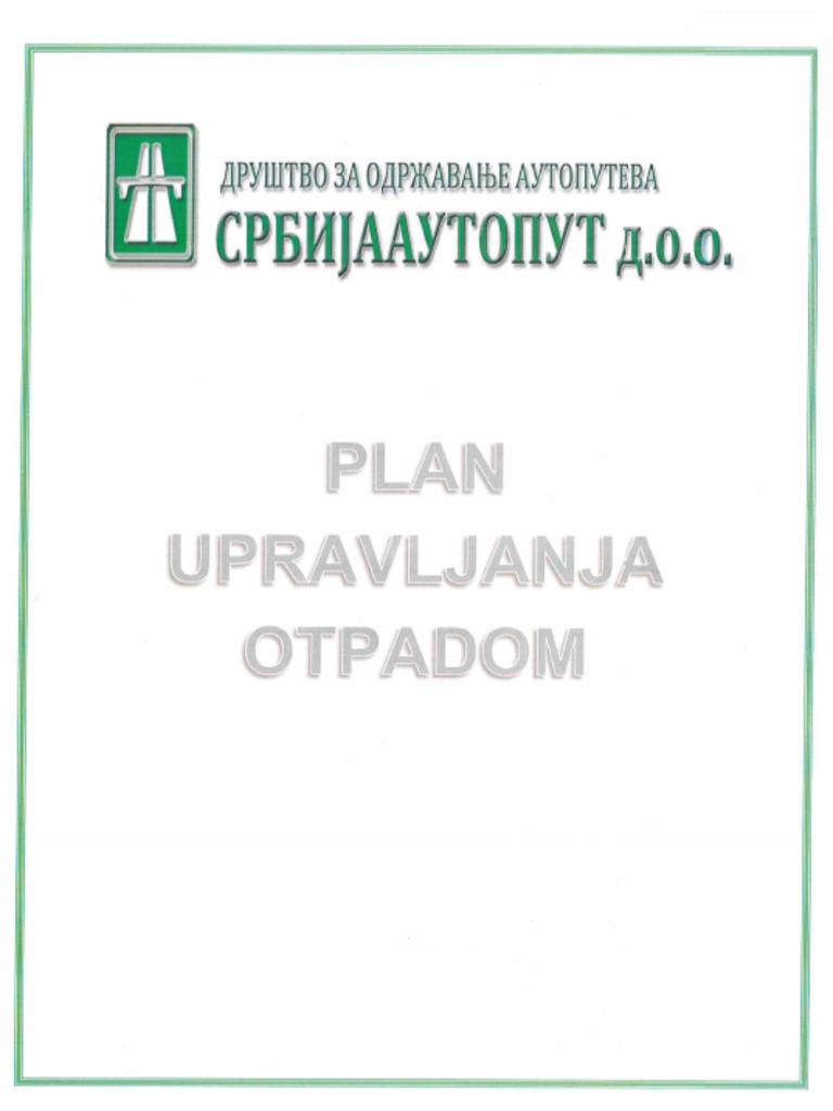 Plan Upravljanja Otpadom 2022 | PDF