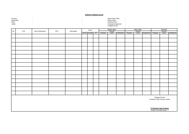 Form Survey Jalan | PDF