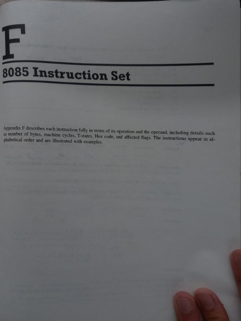 8085 Instruction Set - Part 1 | PDF