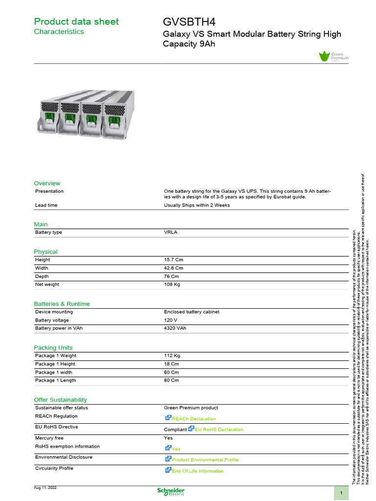 GVSBTH4 DATASHEET WW en-WW | PDF