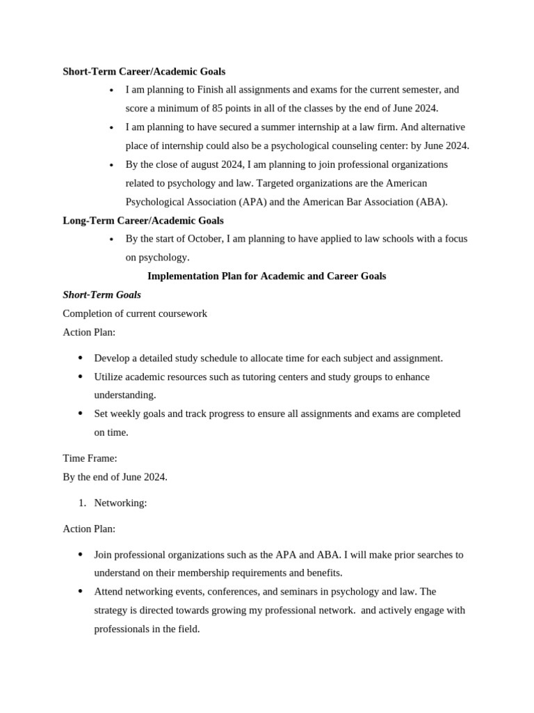 Professional Development Assignment 2 (Goals) | PDF
