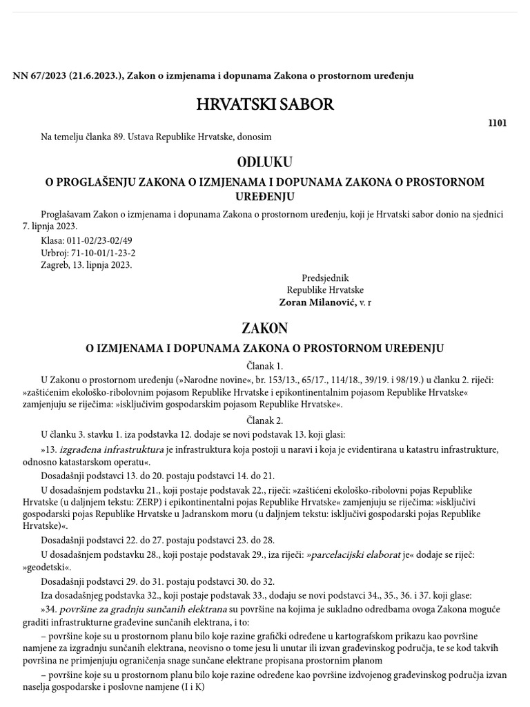 Zakon o Izmjenama I Dopunama Zakona o Prostornom Uređenju | PDF