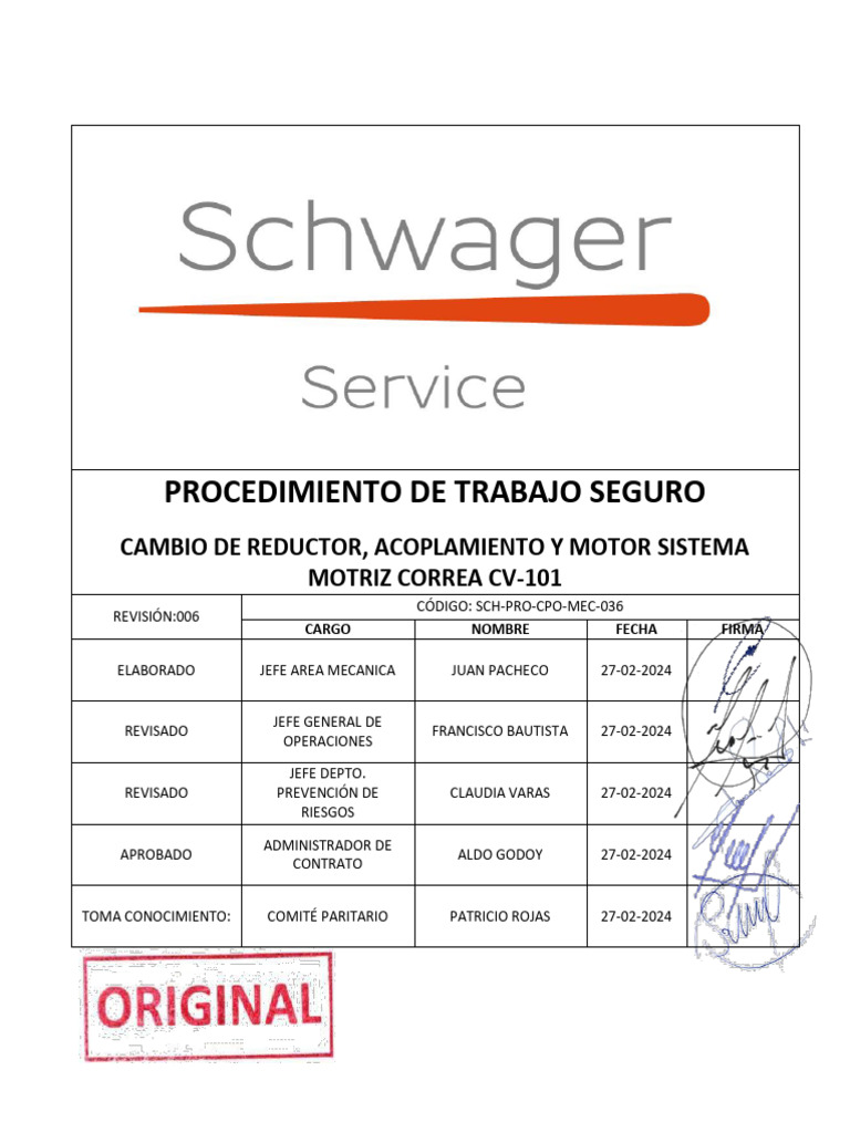 CPO-MEC-036 (Cambio de Reductor, Acoplamiento y Motor Sistema Motriz ...