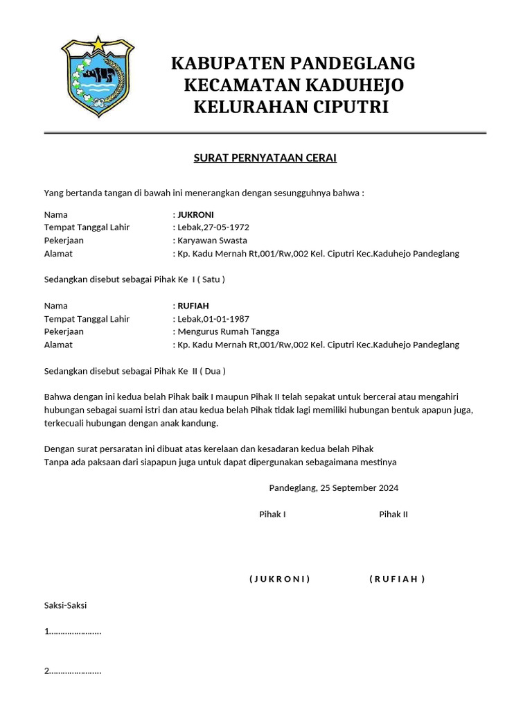 Surat Cerai | PDF