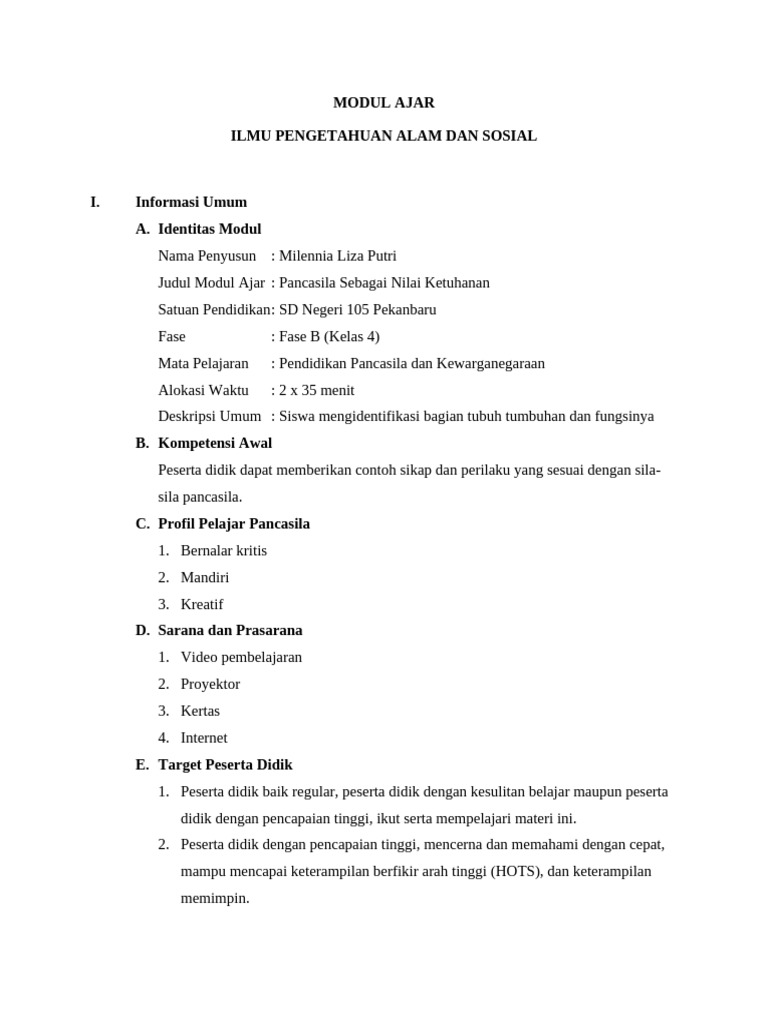 Modul Ajar Siklus 3 | PDF