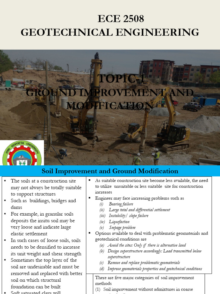 Topic-2 Soil Improvement and Ground Modification | PDF | Geotechnical ...