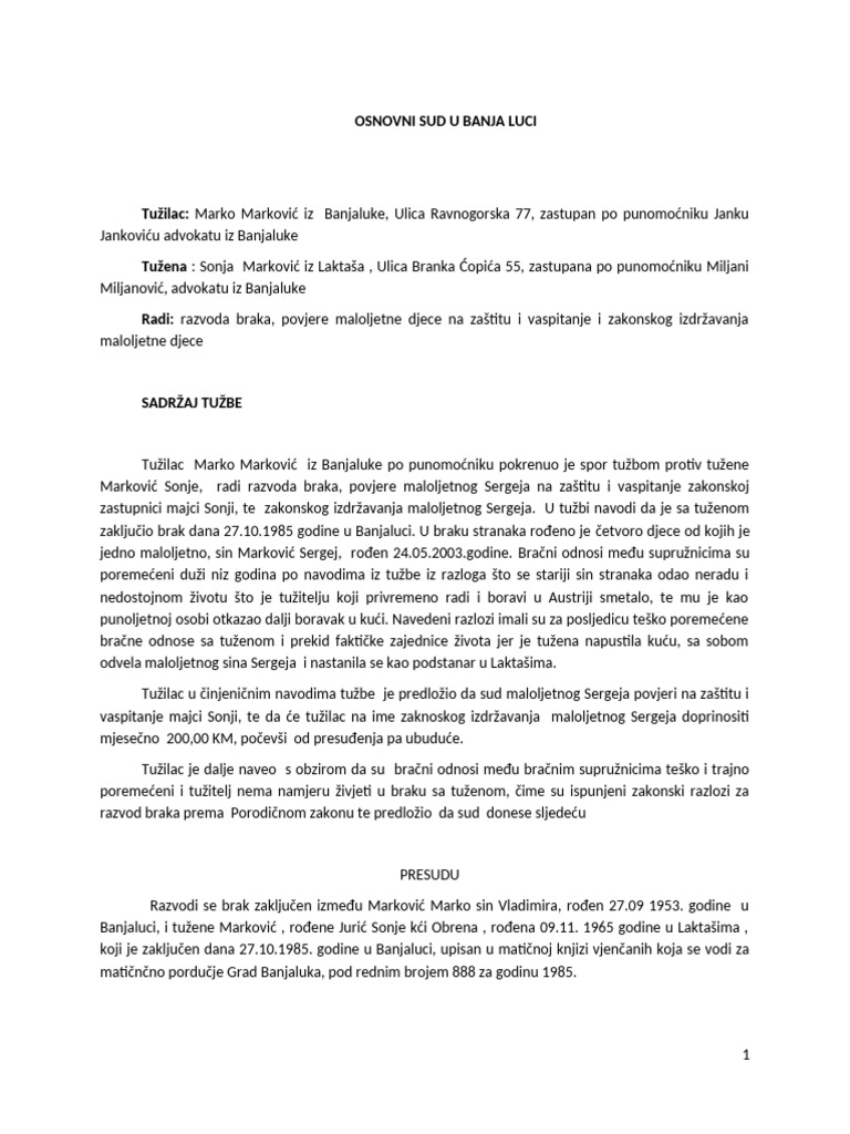 Sudnica Simulacija Sudenja Pravni Fakultet 1. | PDF