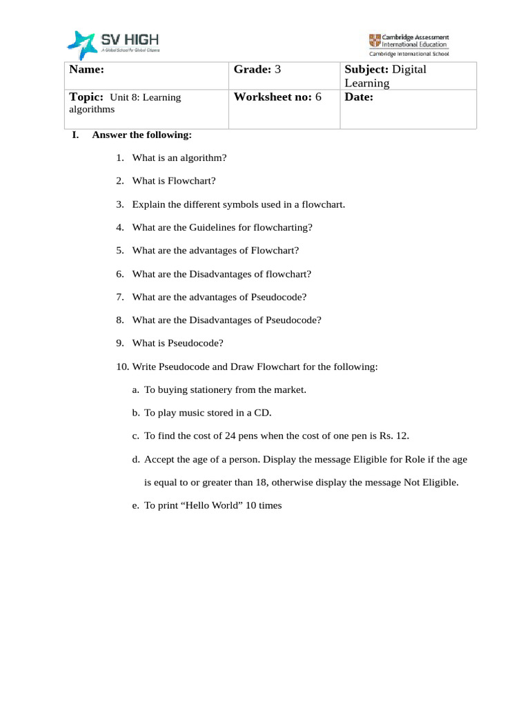 G#5 Work Sheets | PDF