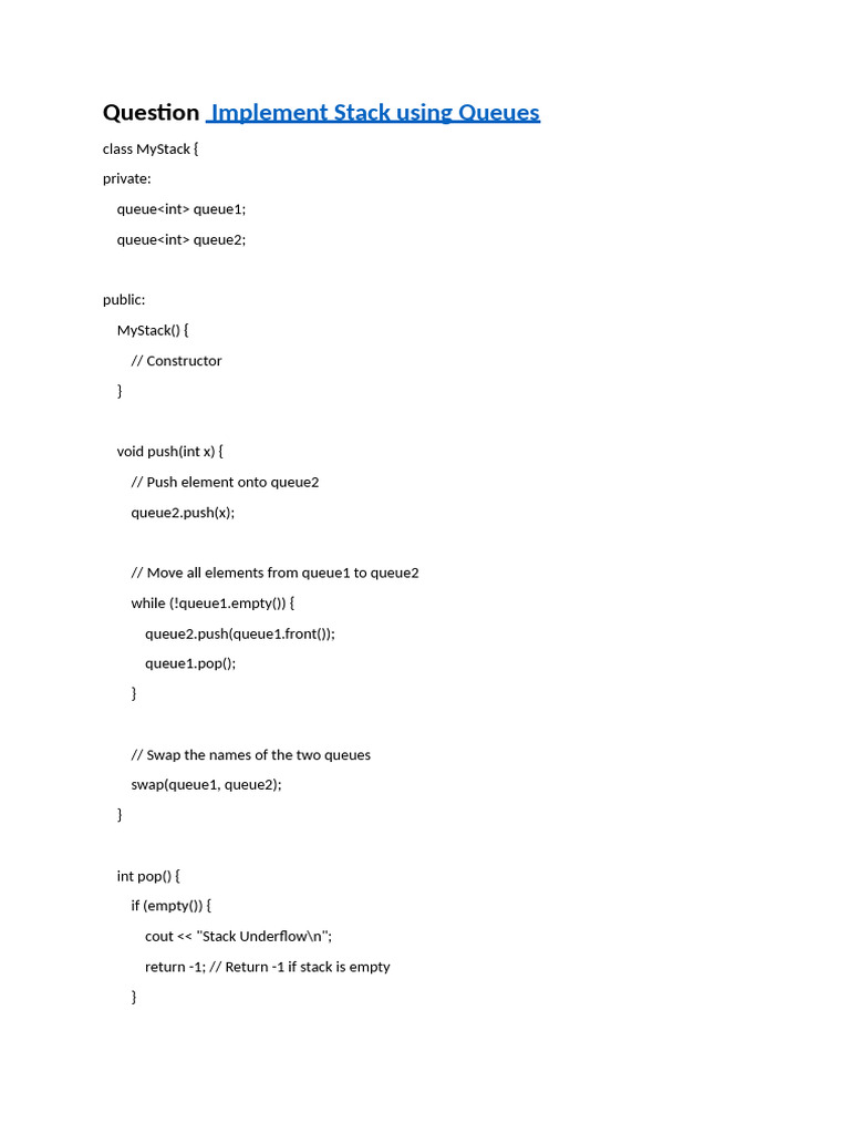 Stack & Queue | PDF | Programming Paradigms | Computers Stack & Queue | PDF | Programming Paradigms | Computers