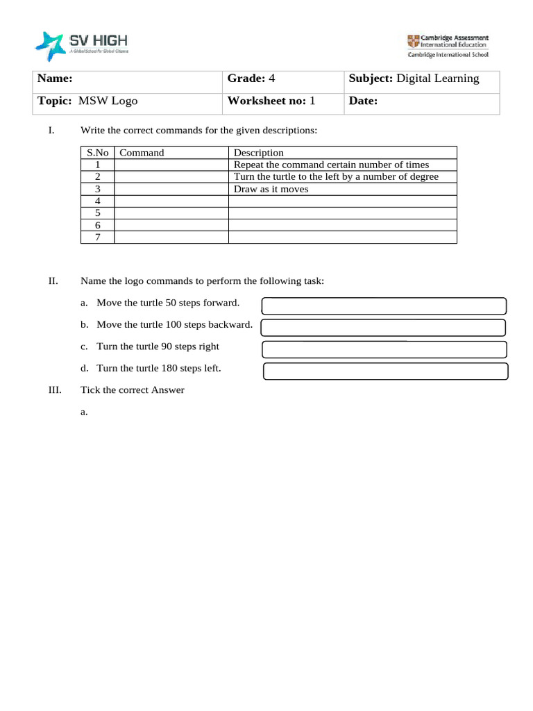 Worksheet G4 Unit MSWLOGO | PDF